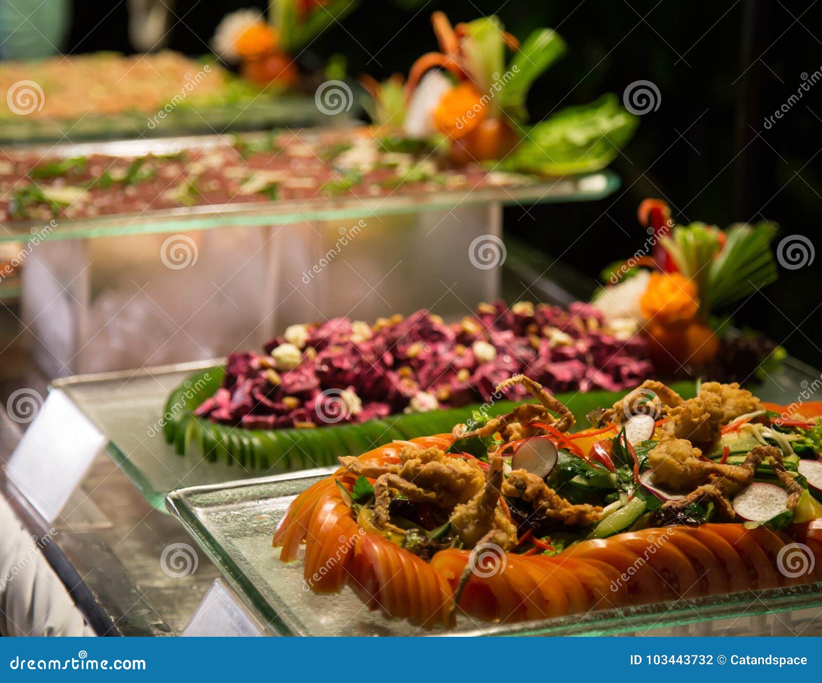 Assorted food buffet stock photo. Image of business - 103443732