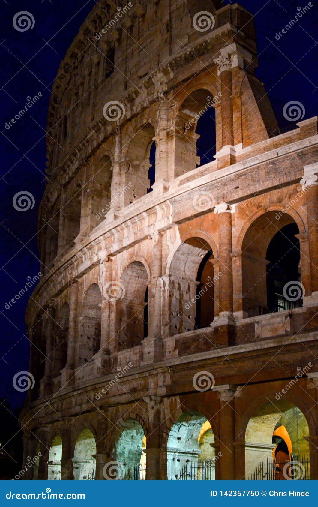 Night time Colosseum 2 stock photo. Image of exterior - 142357750