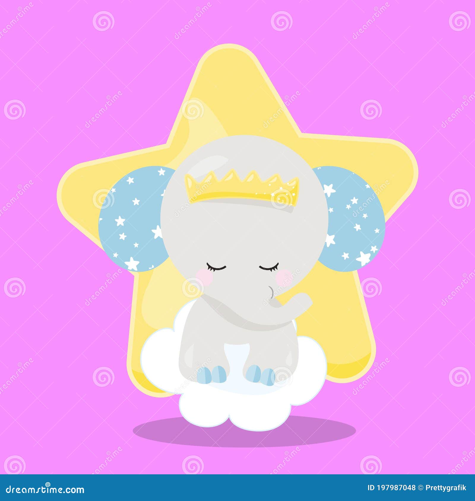 Night Time Elephant Star 10 Stock Vector - Illustration of night ...