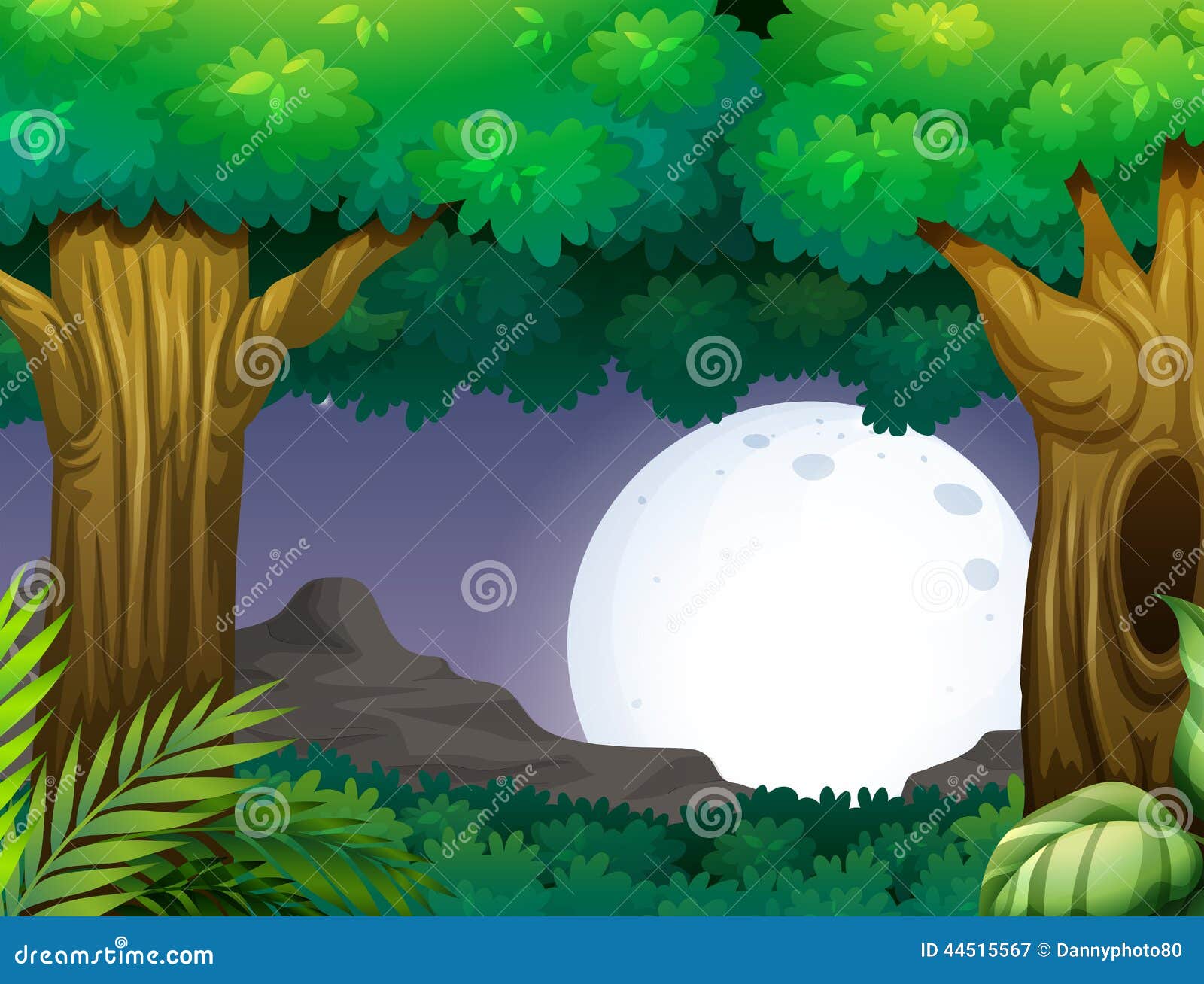 Night time stock vector. Illustration of mountain, cartoon - 44515567