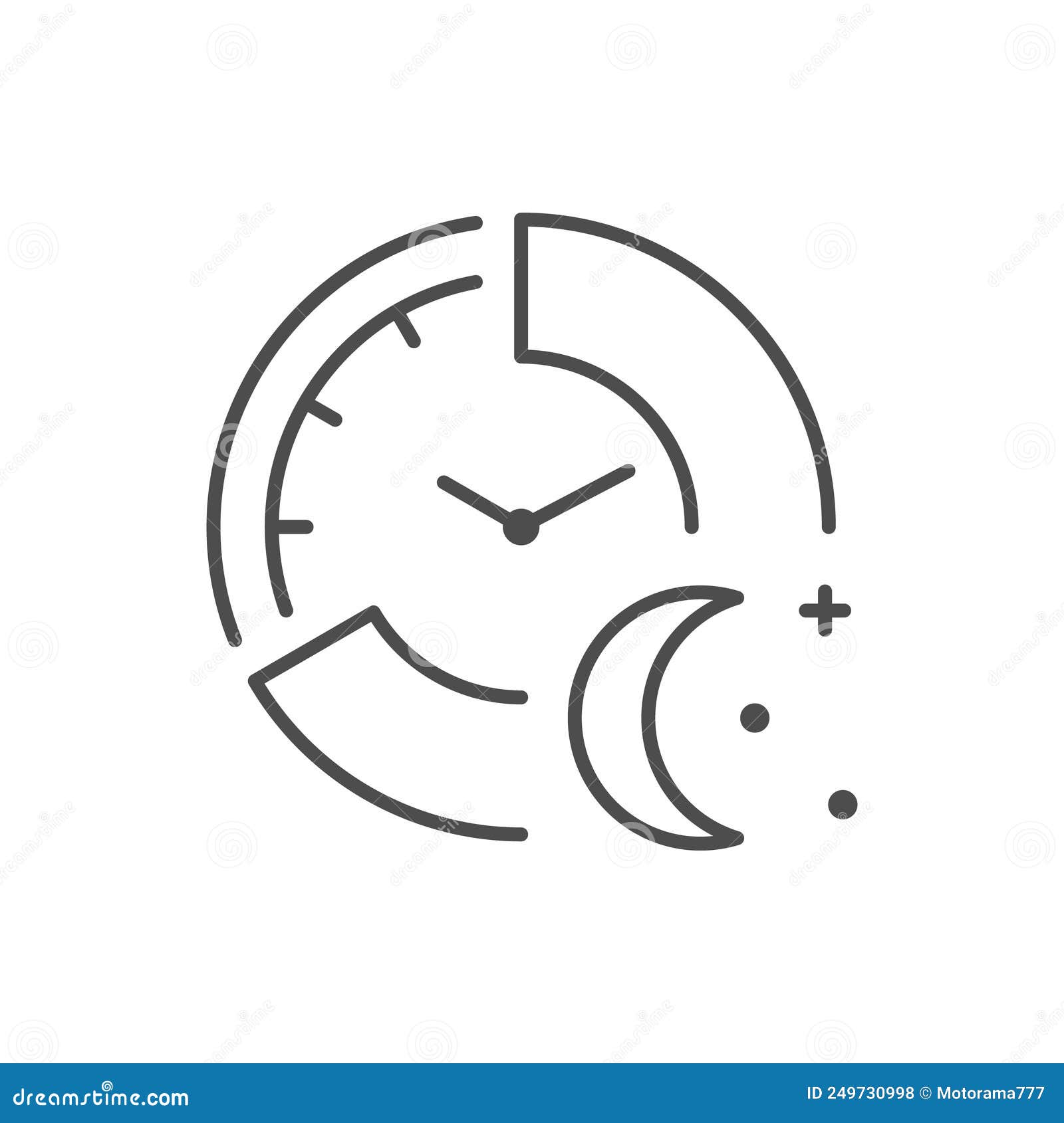 Night Time Line Outline Icon Stock Vector - Illustration of sign, relax ...