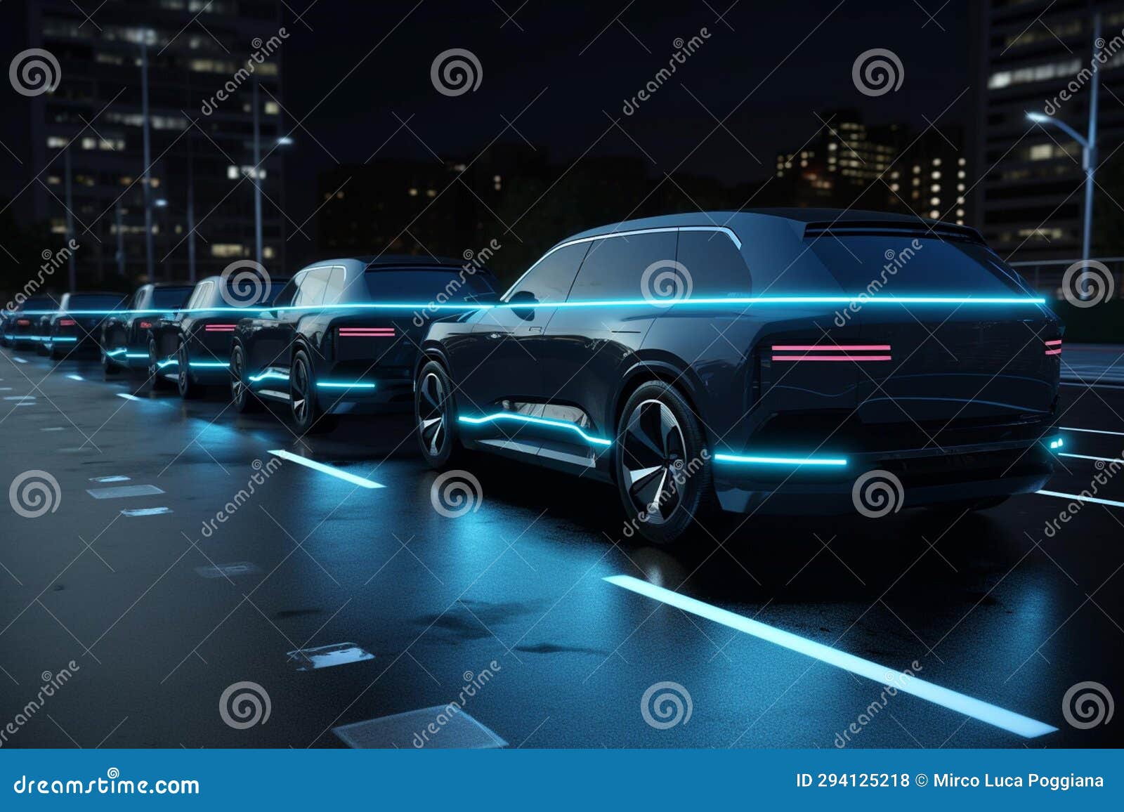 Night-time Parallel Parking with Intelligent Assist Stock Illustration ...