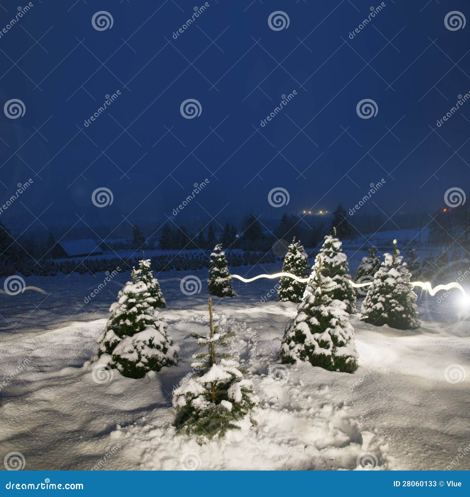 Night Time Photo of Snowy Landscape Stock Image - Image of glow ...