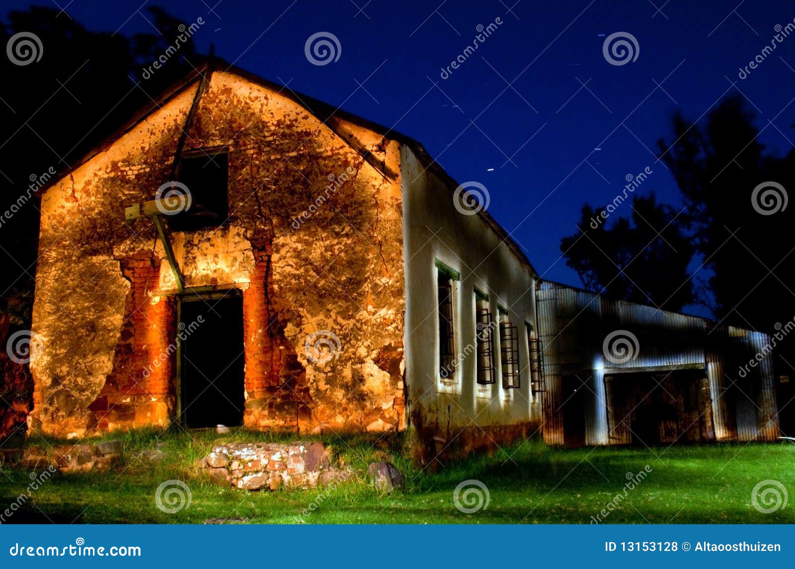 Night time shed stock photo. Image of grass, illuminated - 13153128