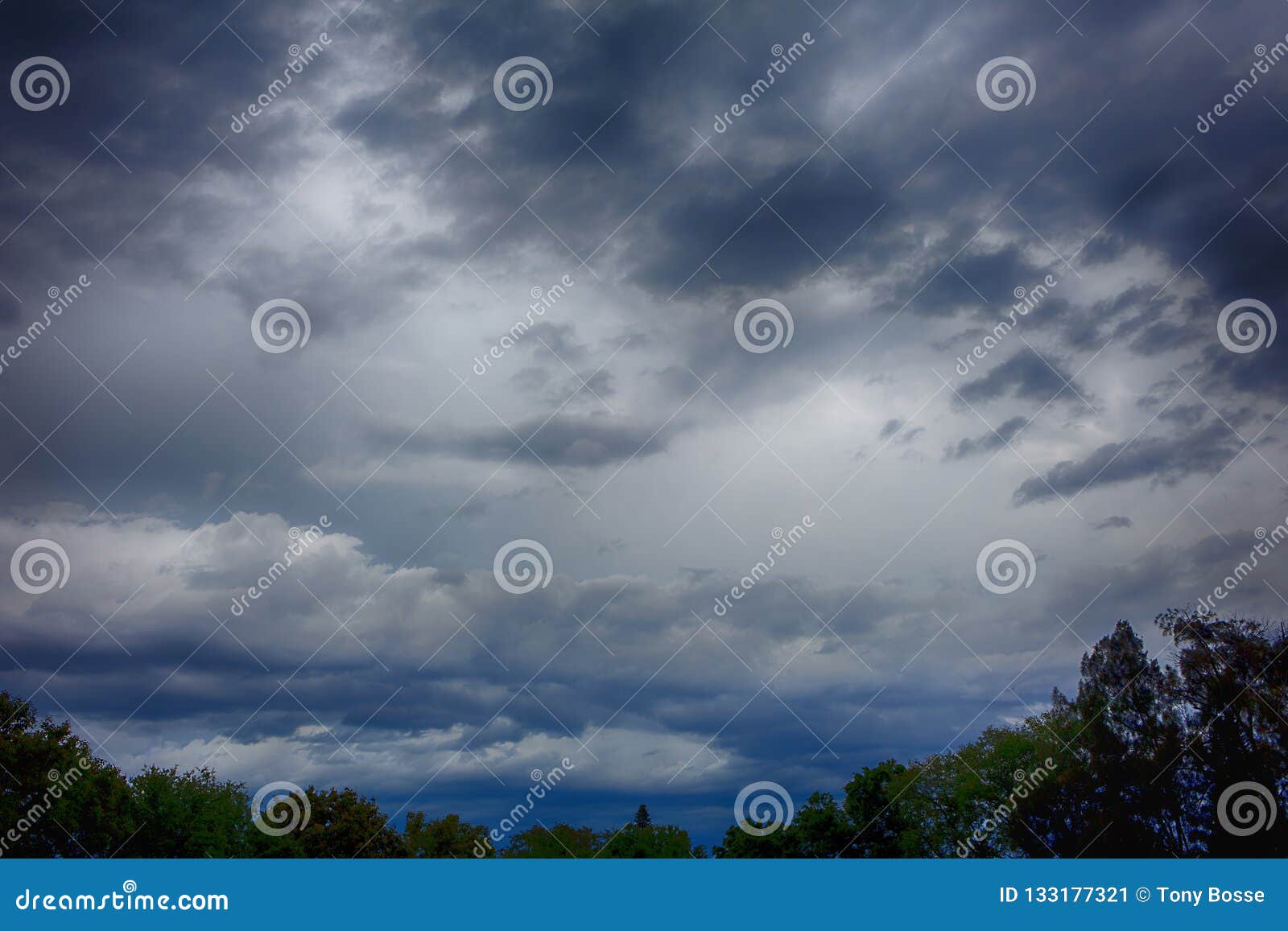 Night Time Sky with Menacing Clouds Stock Image - Image of replacement ...