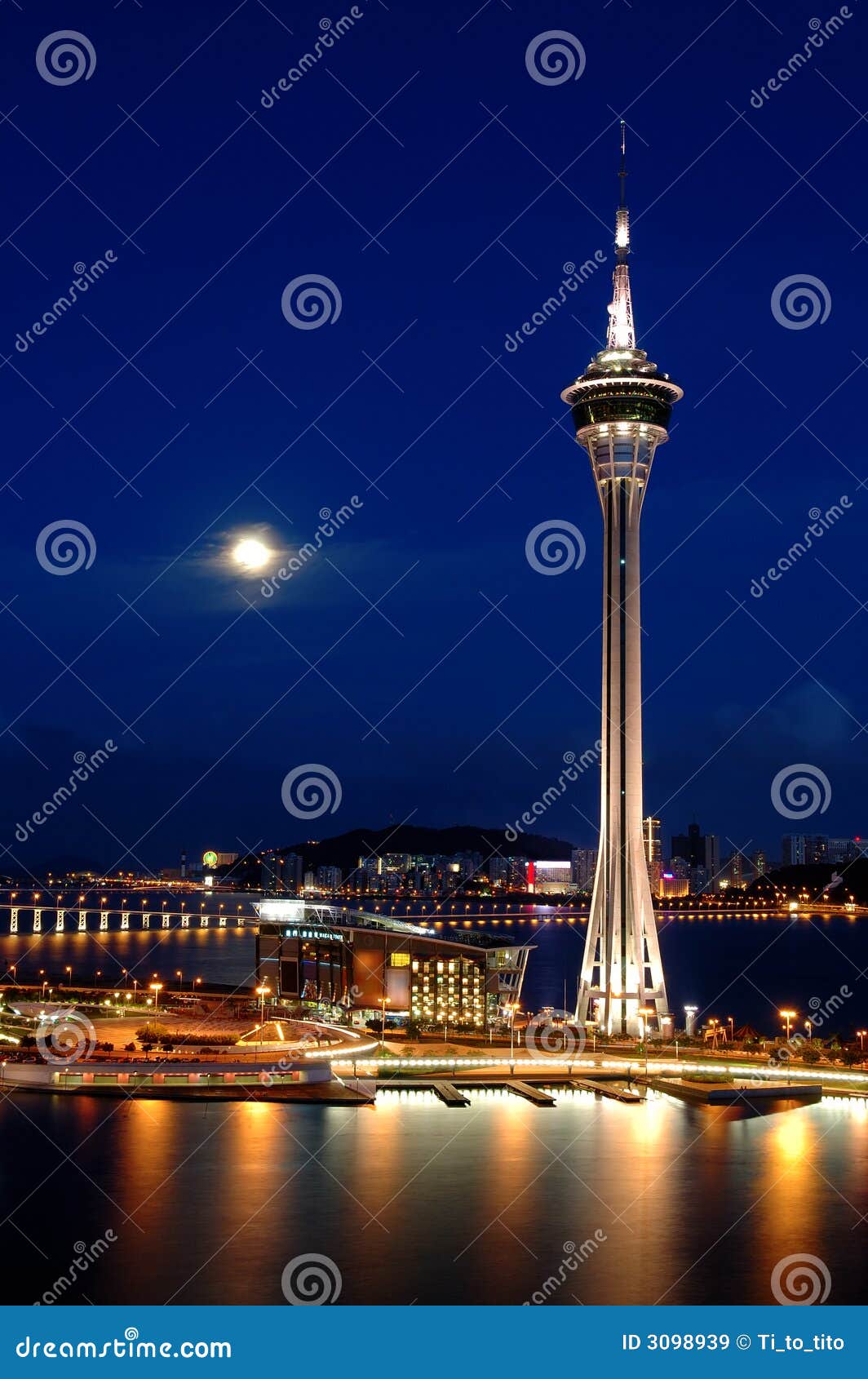 Night of Tower stock image. Image of gambling, port, clouds - 3098939