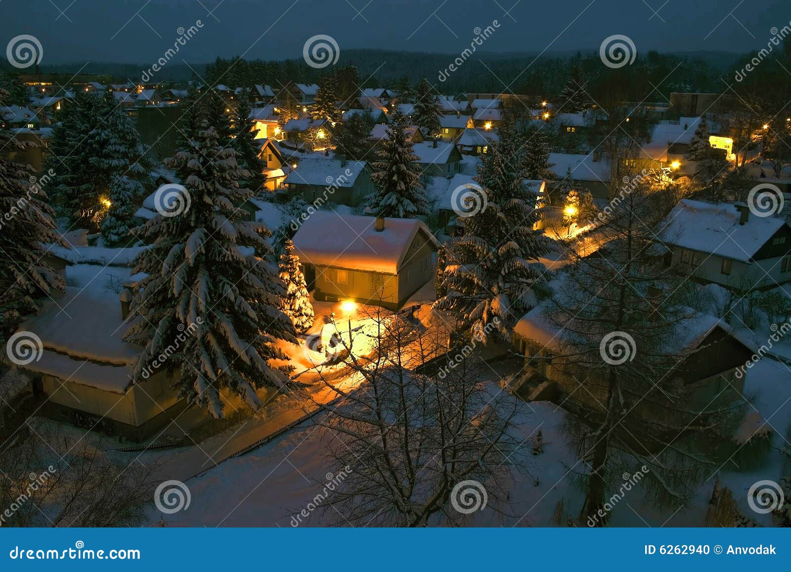 Night town in winter stock photo. Image of darkness, cityscape - 6262940