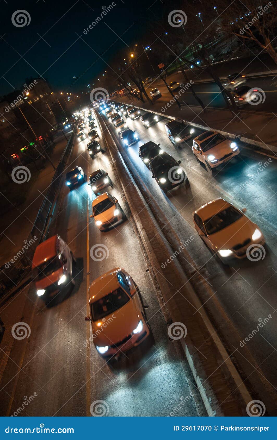 Night Traffic stock photo. Image of night, headlights - 29617070