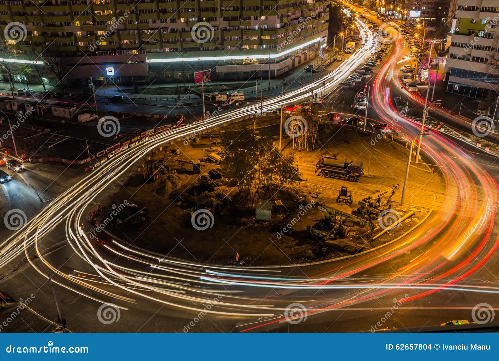 Night Traffic, City Lights. Editorial Stock Image - Image of romania ...