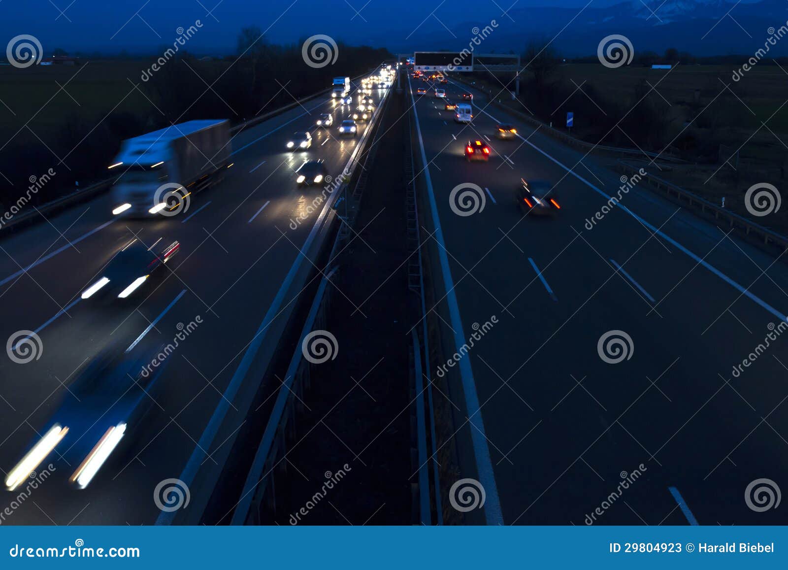 Night Traffic on a German Autobahn Stock Image - Image of imagination ...
