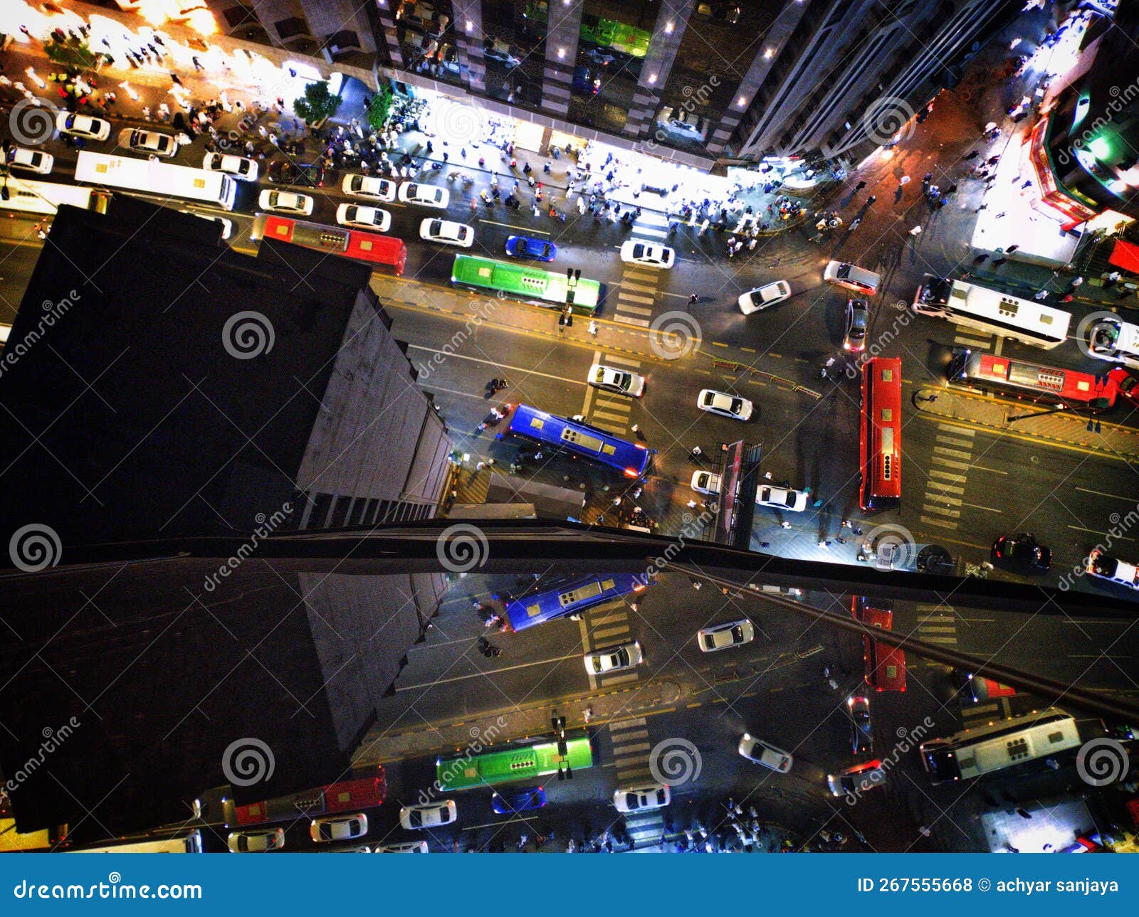 Night Traffic in Mecca City from 16th Floor Stock Photo - Image of ...