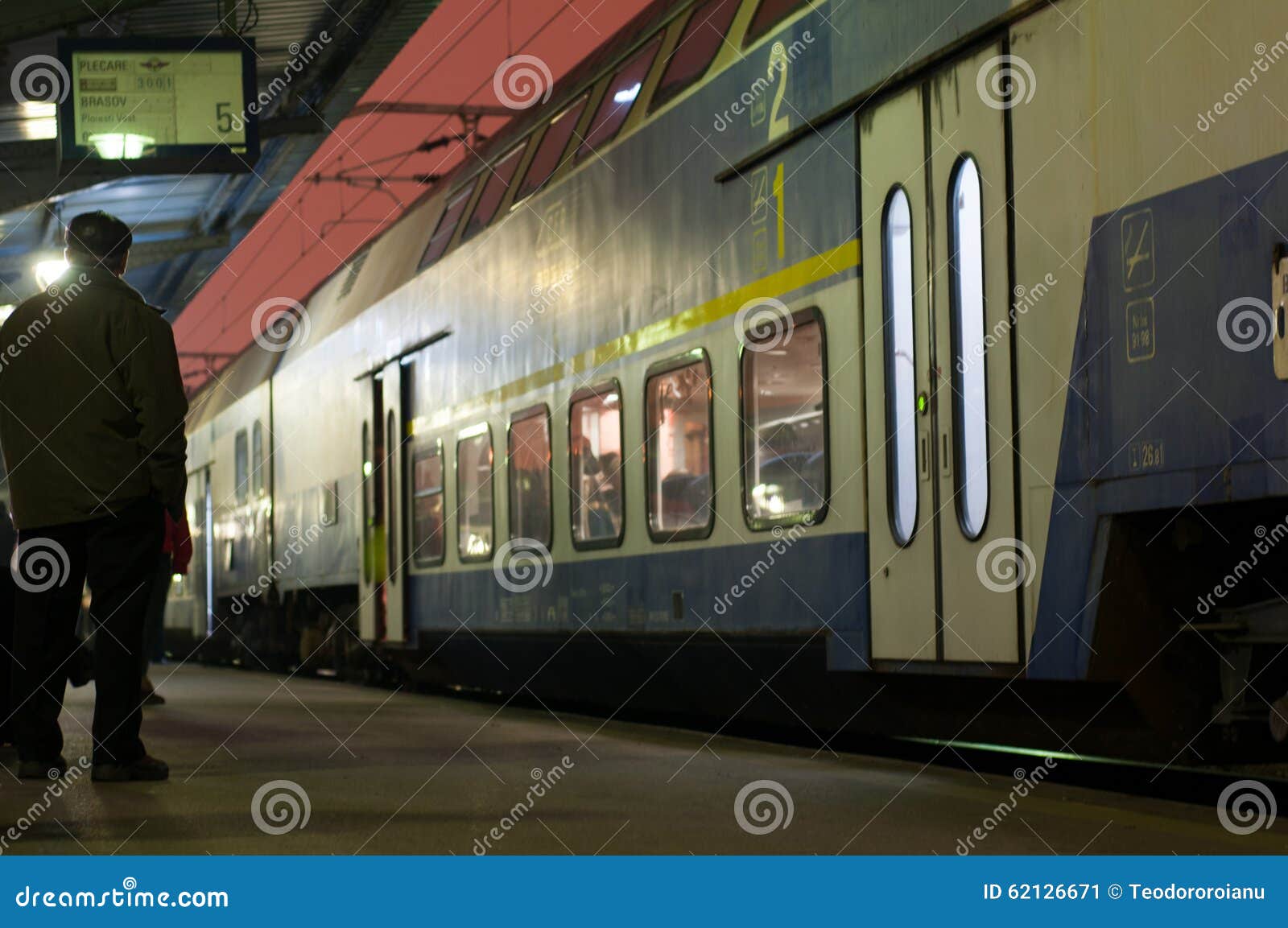 Night train editorial photo. Image of train, platform - 62126671