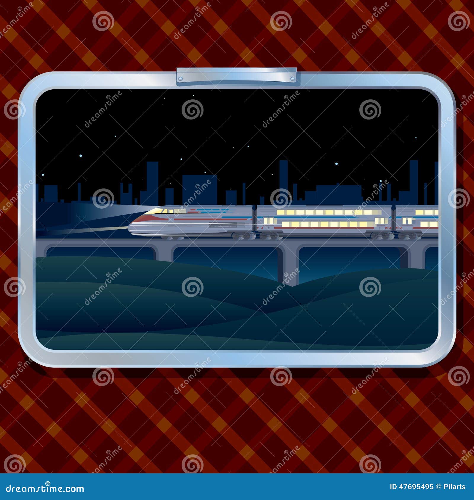 Night Train and Landscape stock vector. Illustration of quick - 47695495