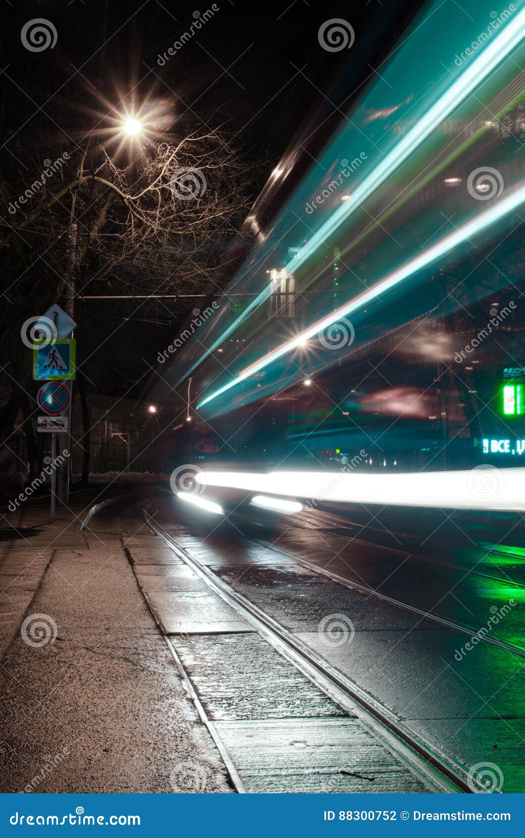 Night train lights editorial photography. Image of style - 88300752