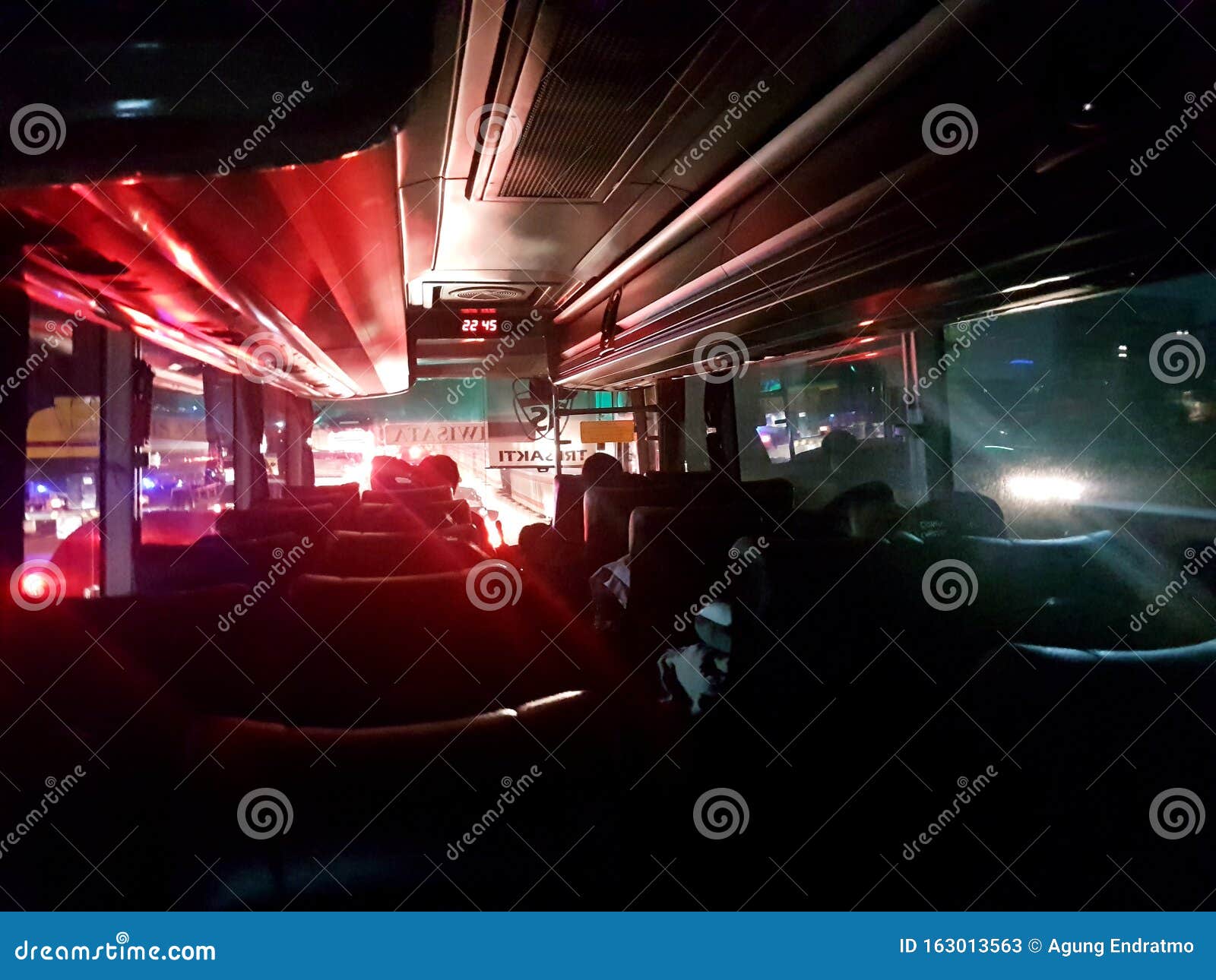 Night travel with a bus stock image. Image of transportation - 163013563