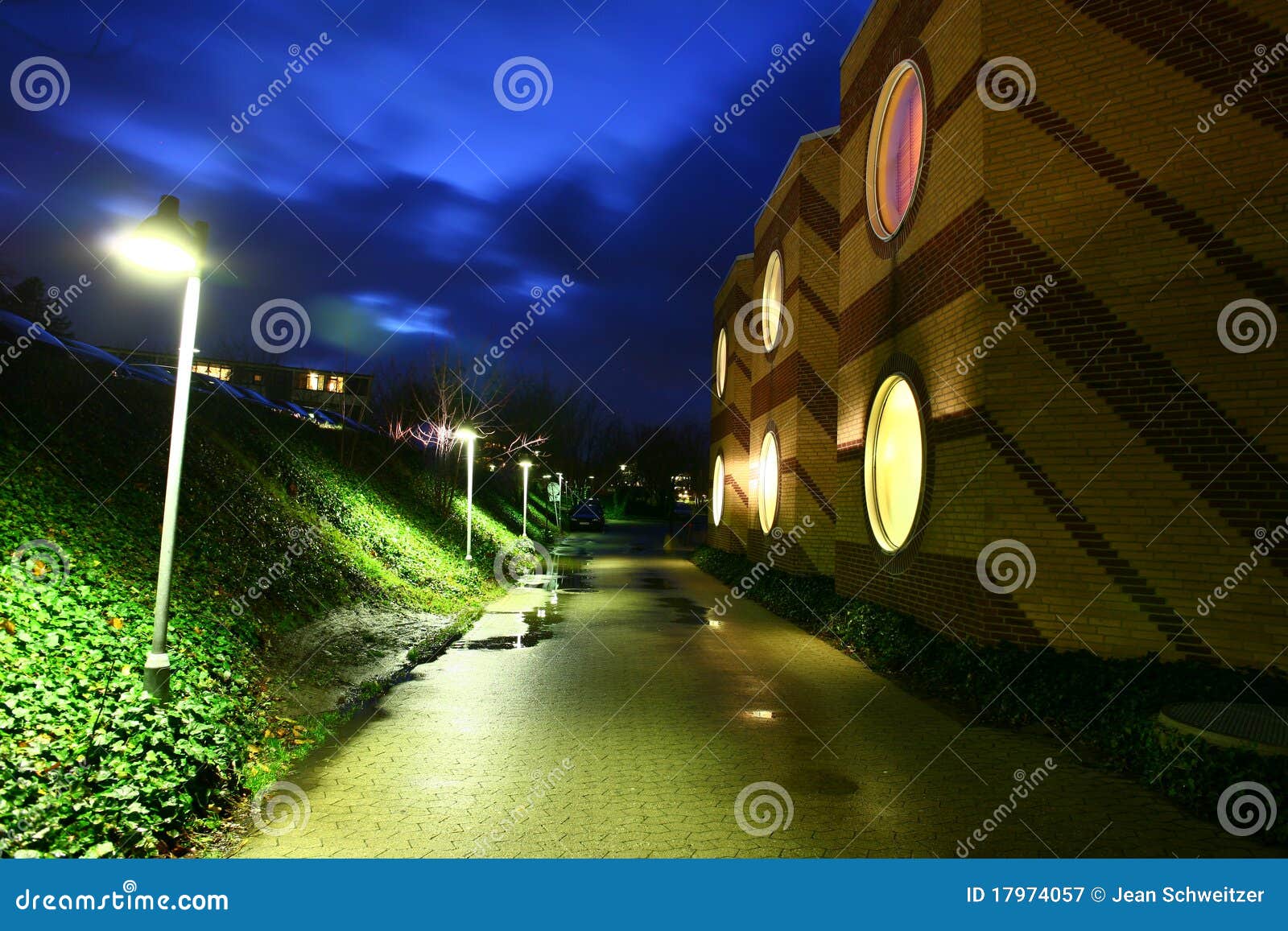 Night urban scene stock image. Image of buildings, lighted - 17974057