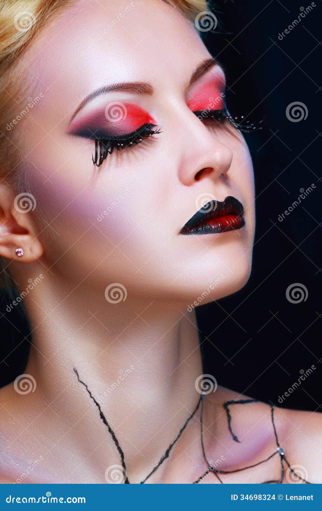 Night vampire style stock photo. Image of makeup, lips - 34698324