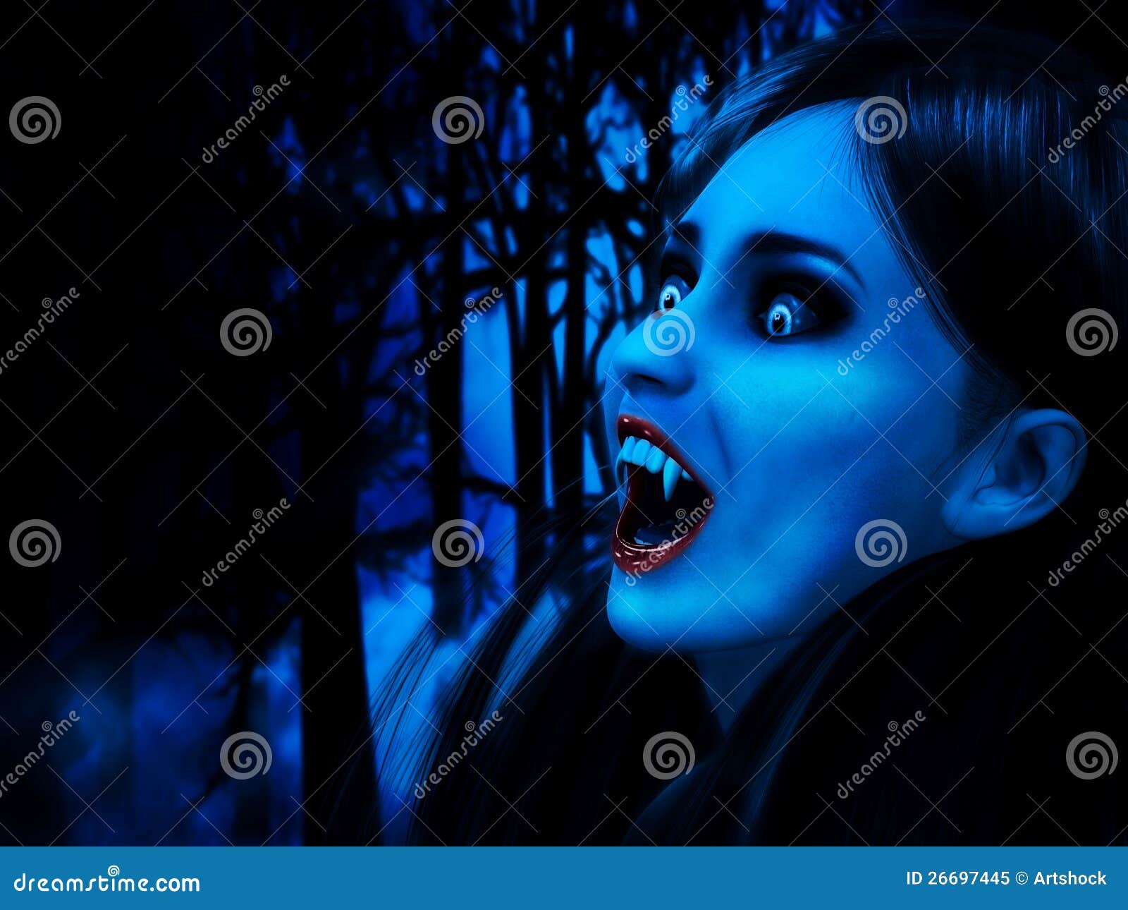 Night of vampires stock illustration. Illustration of eyes - 26697445
