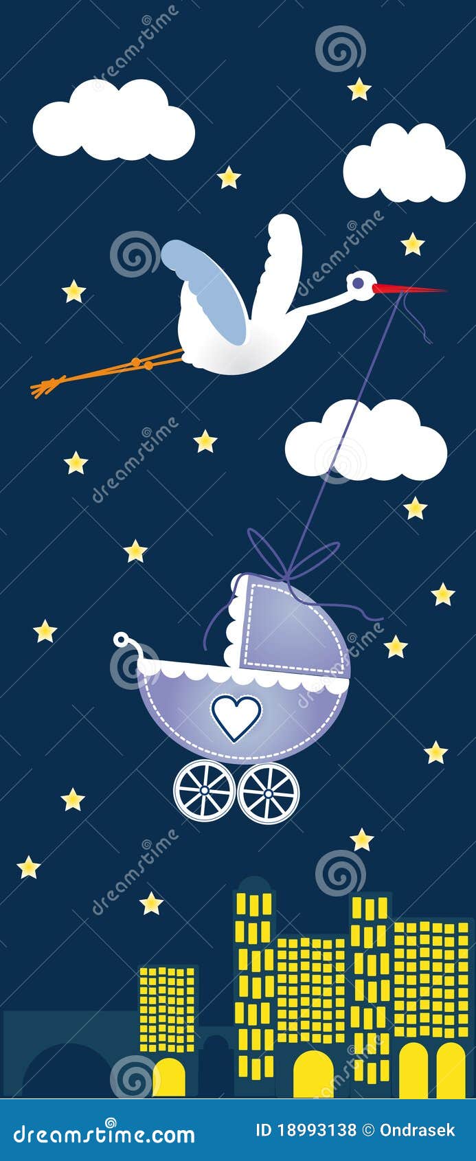 Night vector greeting card stock illustration. Illustration of city ...