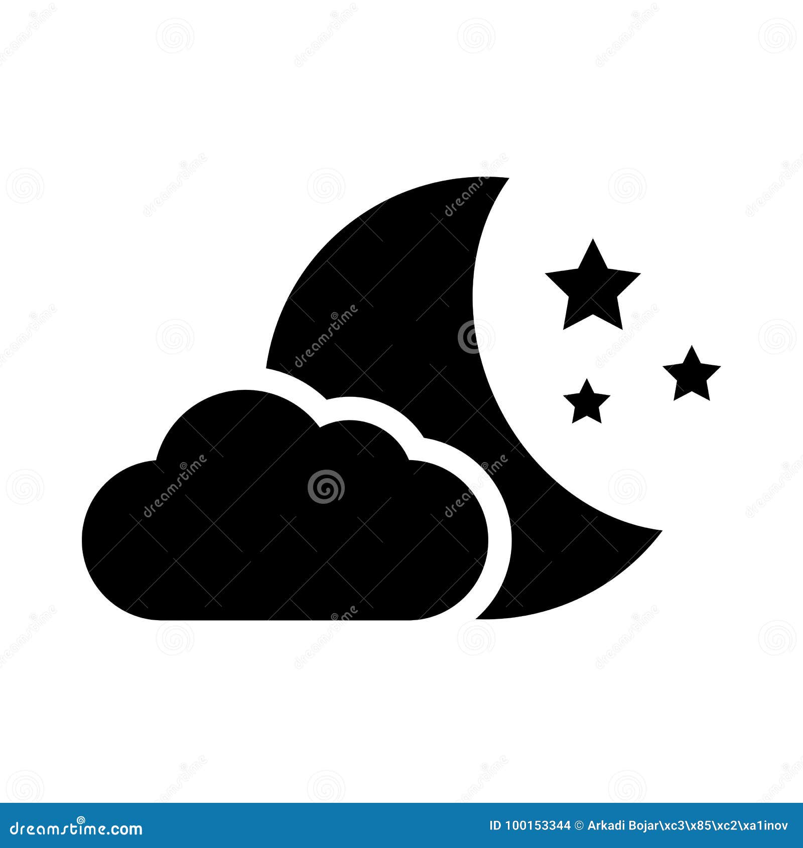 Night vector icon stock vector. Illustration of dusk - 100153344