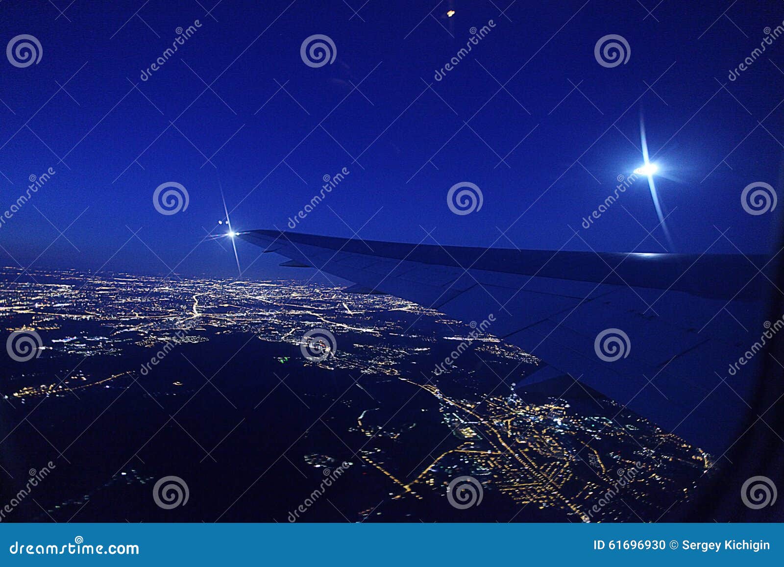 Night view from airplane stock photo. Image of flying - 61696930