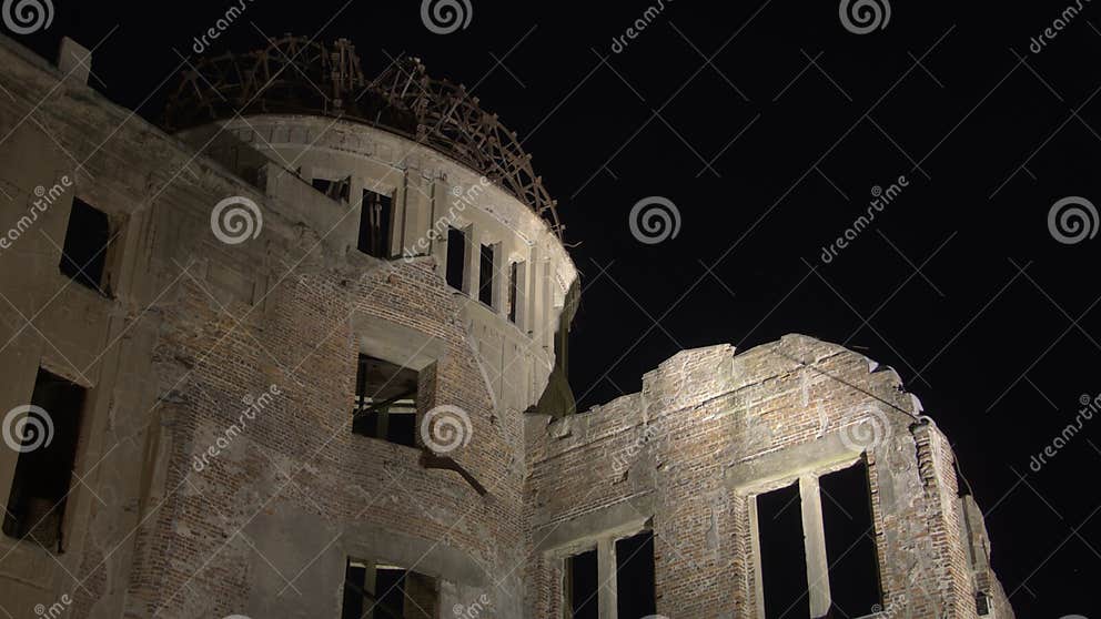 Night View of the Atomic Bomb Dome, the only Structure Left Standing in ...