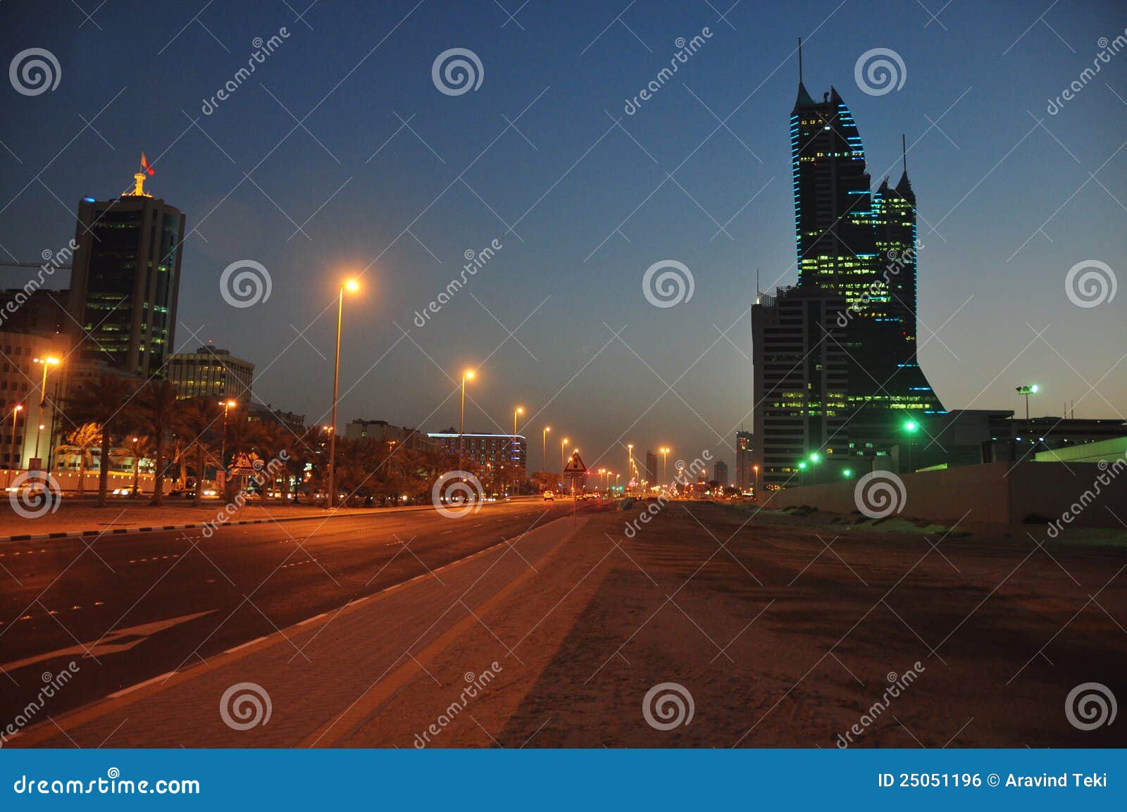 Night View of Bahrain Manama Stock Photo - Image of east, landmark ...