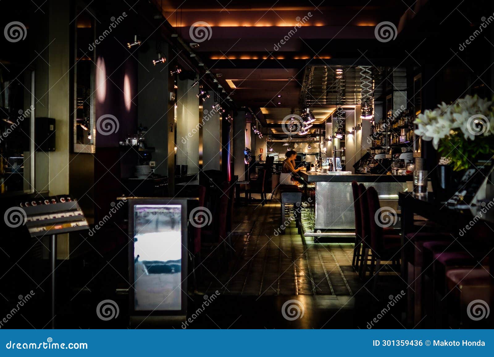 Night view of the bar stock photo. Image of counter - 301359436