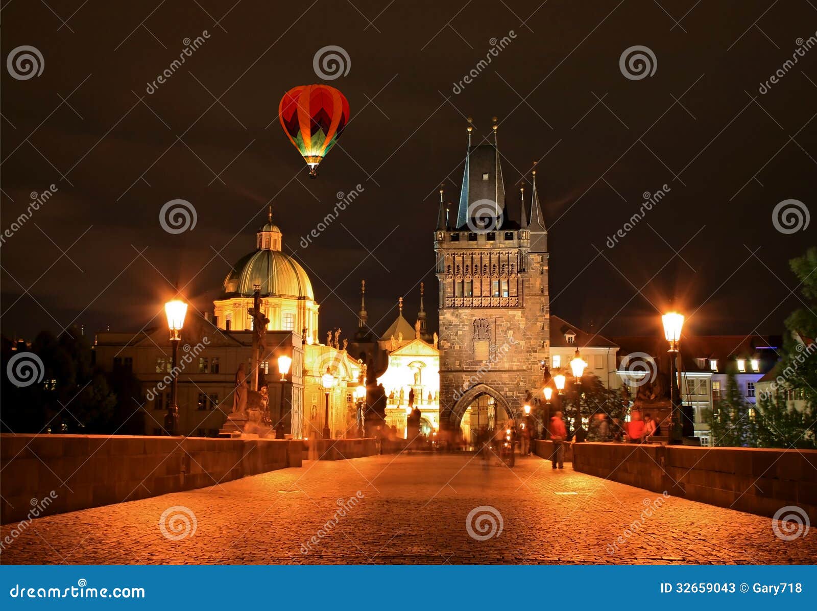 The Night View of the Beautiful Prague City Stock Image - Image of dusk ...