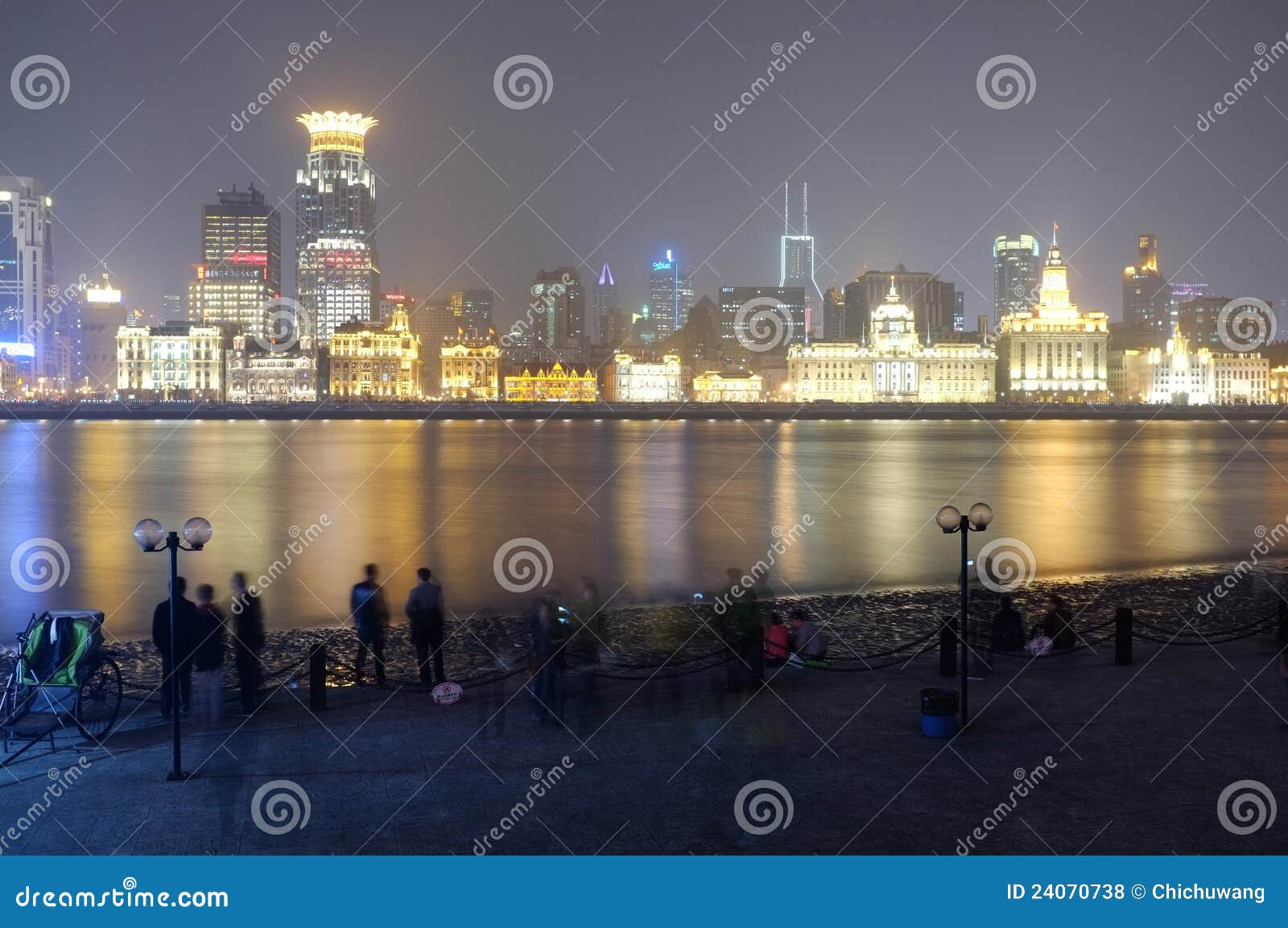 Night View of the Binjiang Ave Editorial Stock Photo - Image of ...