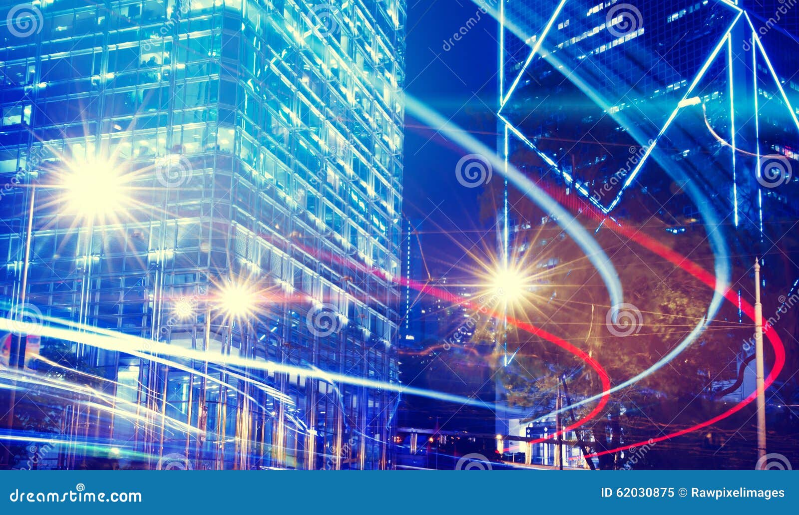 Night View of Blurry Lights in a City Concept Stock Image - Image of ...