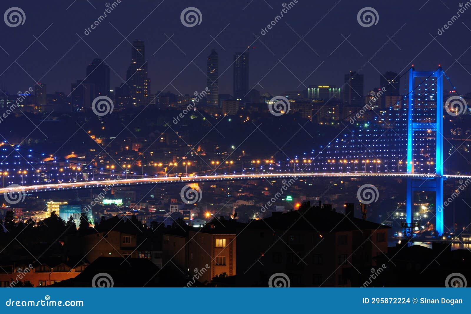 A Night View from the Bosphorus Stock Photo - Image of lighting ...