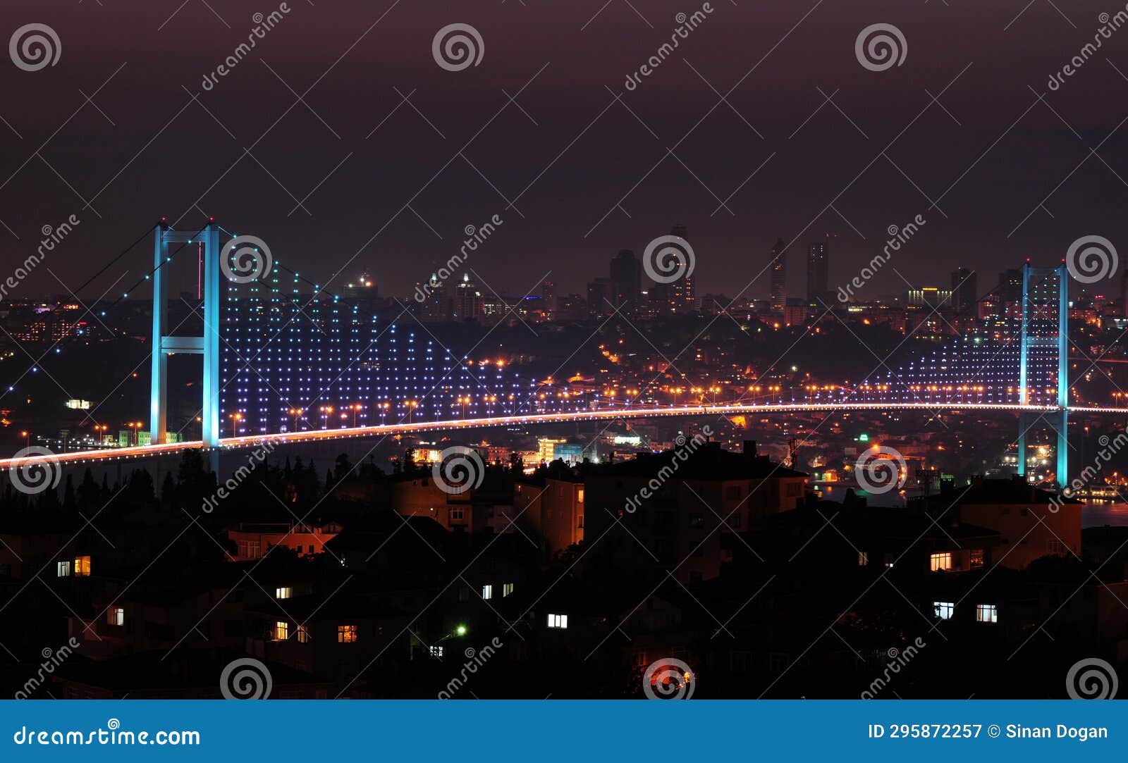 A Night View from the Bosphorus Stock Image - Image of landmark ...