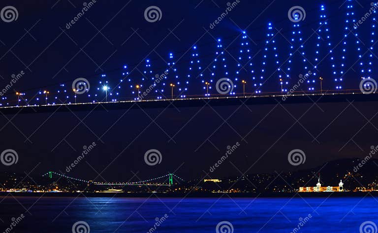 A Night View from the Bosphorus Stock Image - Image of landmark ...