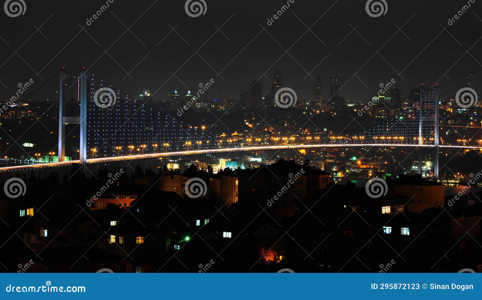A Night View from the Bosphorus Stock Image - Image of landmark ...