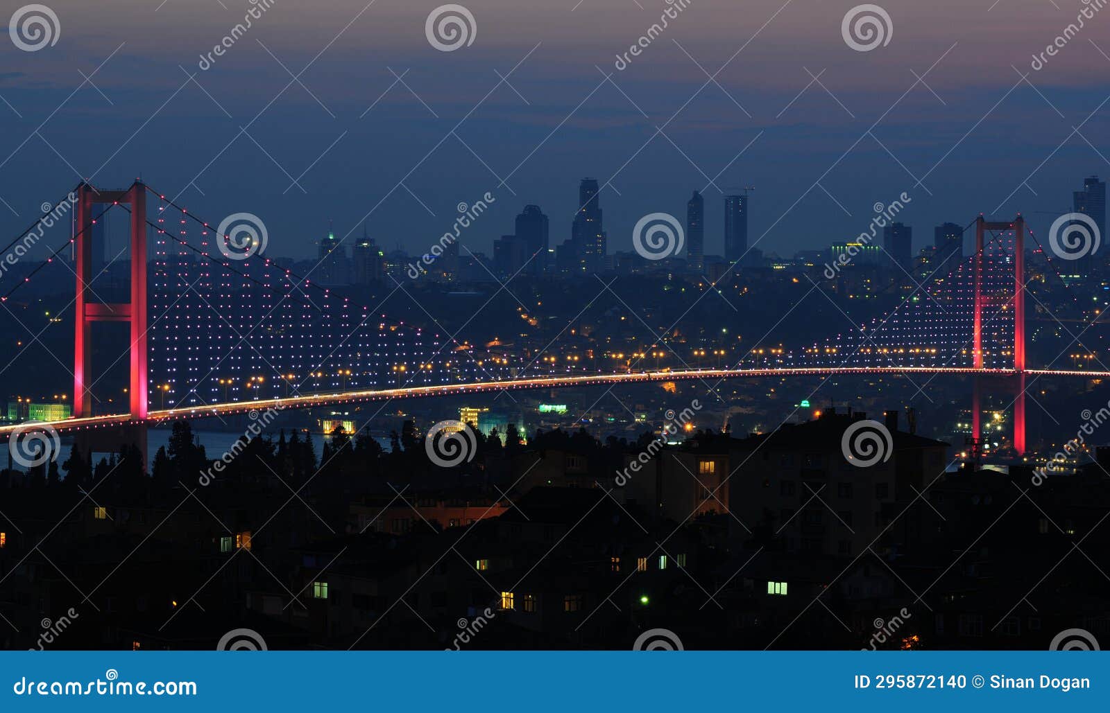 A Night View from the Bosphorus Stock Photo - Image of lighting ...