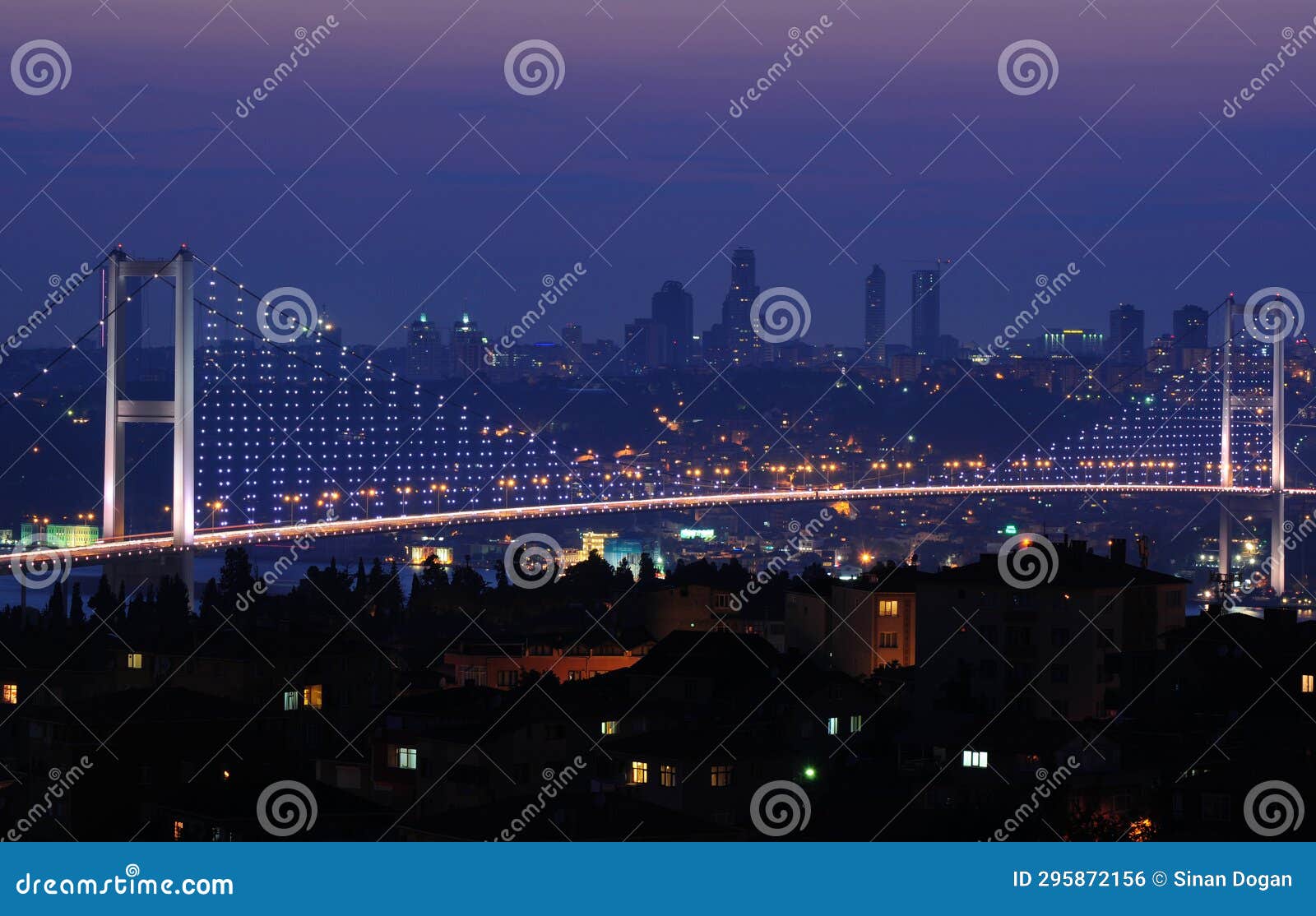A Night View from the Bosphorus Stock Photo - Image of stadium, city ...