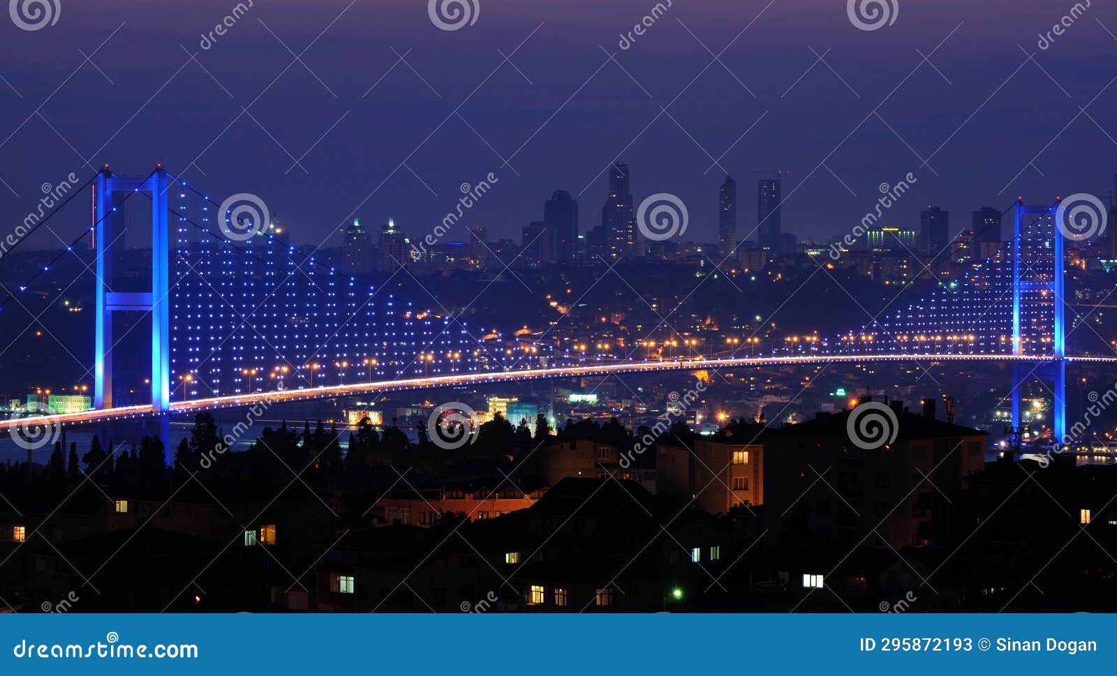 A Night View from the Bosphorus Stock Image - Image of evening ...