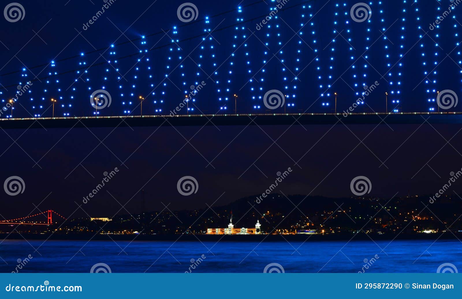 A Night View from the Bosphorus Stock Photo - Image of bridge, evening ...
