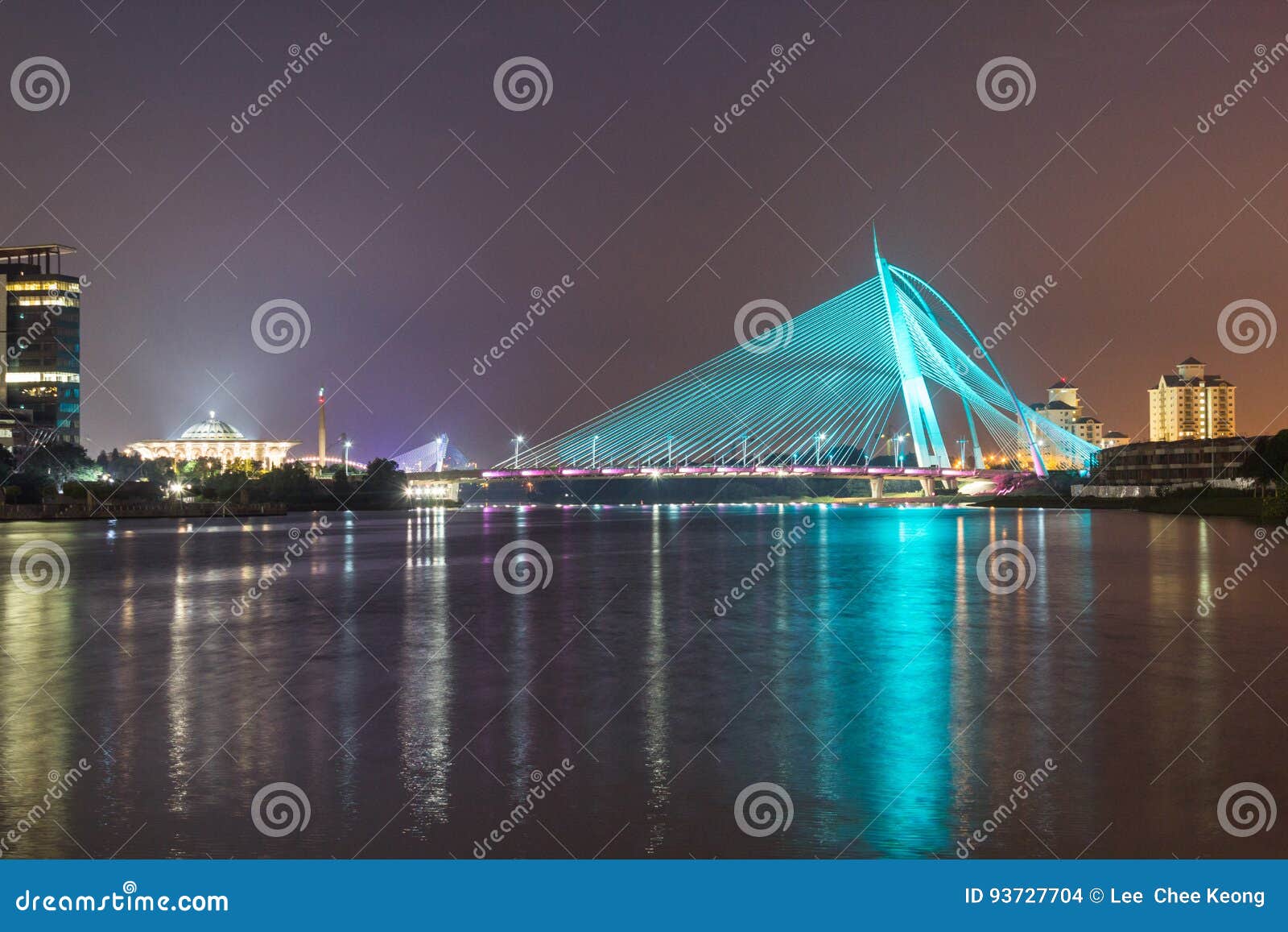 Night View of Bridge in Putrajaya Malaysia Stock Photo - Image of place ...