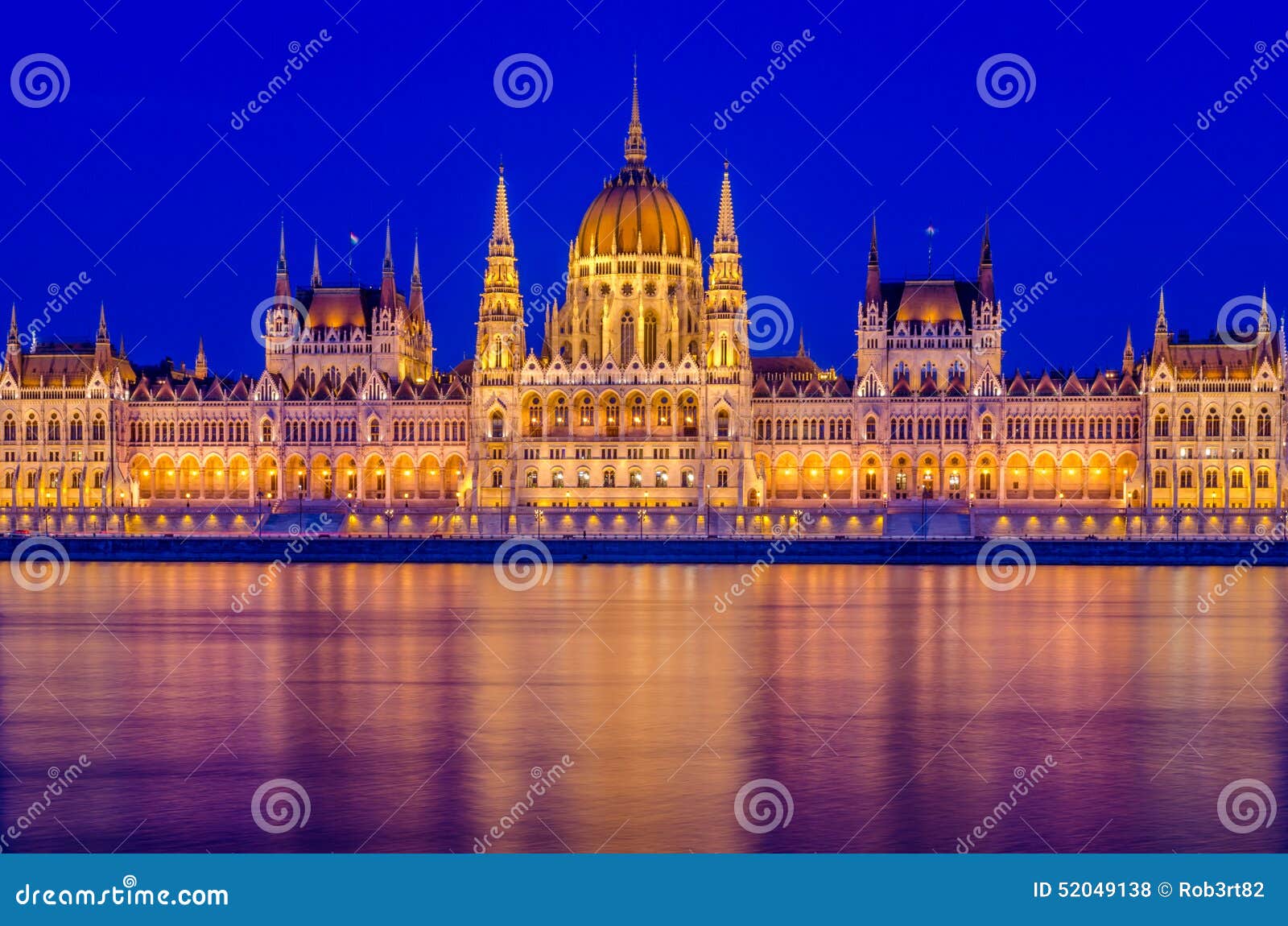Night View of the Budapest Parliament. Stock Photo - Image of landmark ...