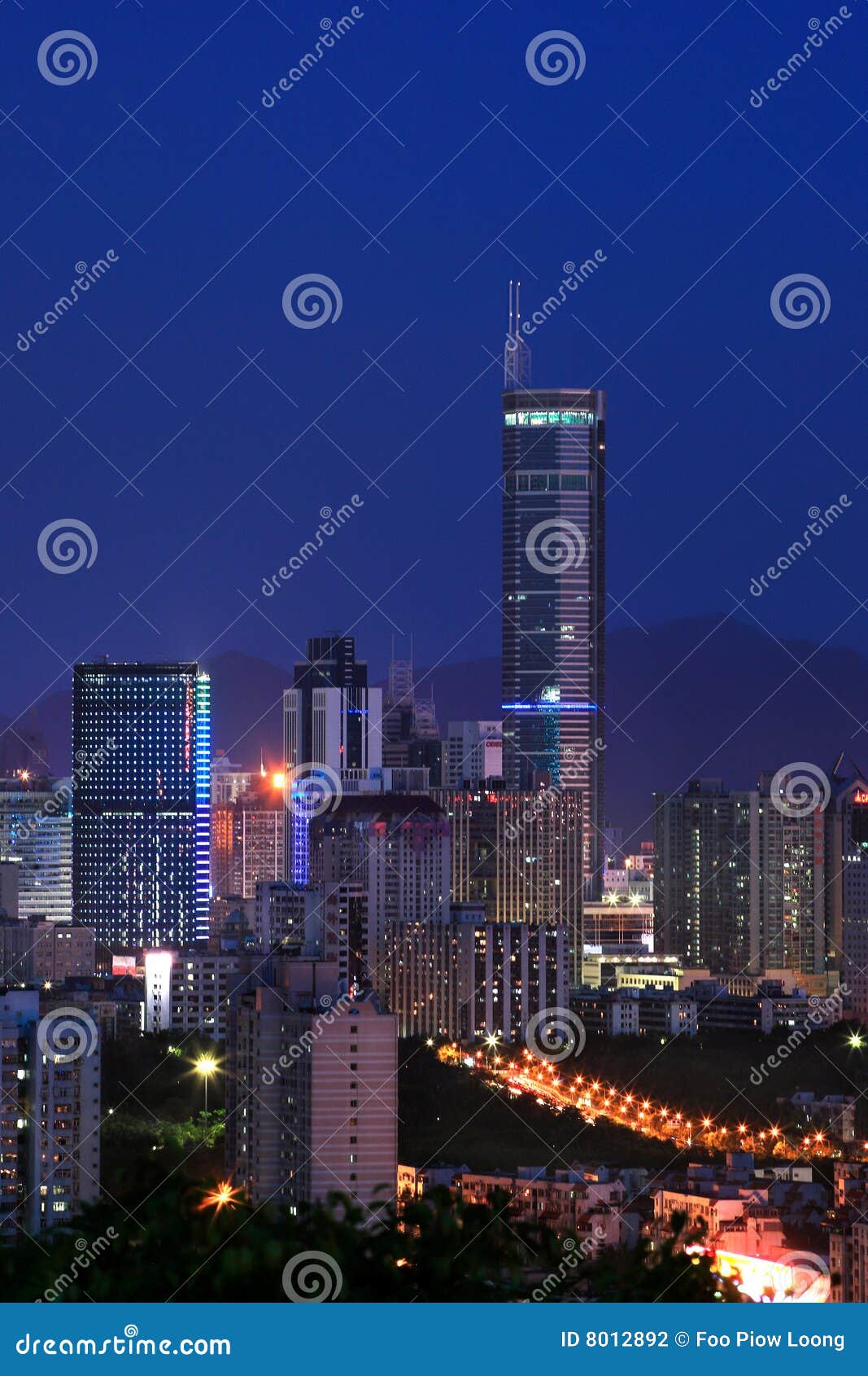 Night View of CBD, Shenzhen Stock Photo - Image of scene, shenzhen: 8012892
