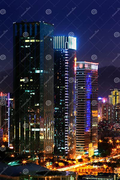 Night View of CBD, Shenzhen Stock Image - Image of night, blue: 8012899