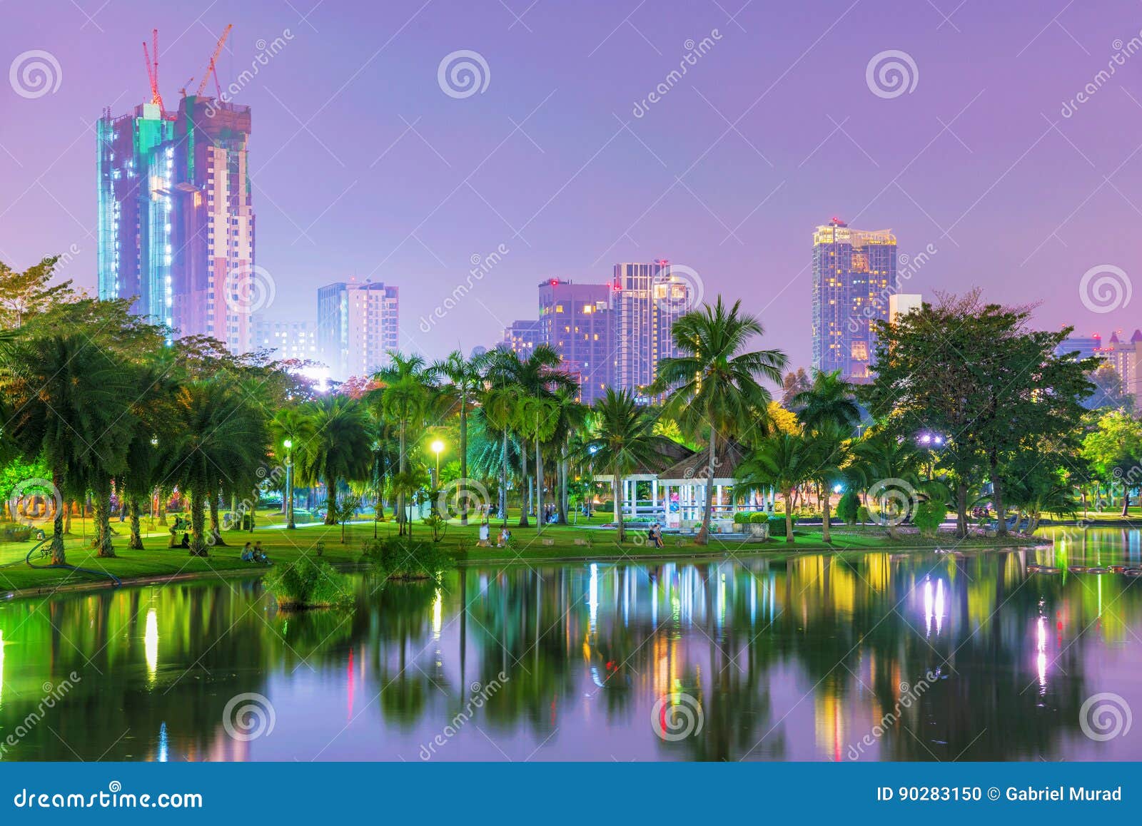 Night View of Chatuchak Park Stock Photo - Image of destinations ...