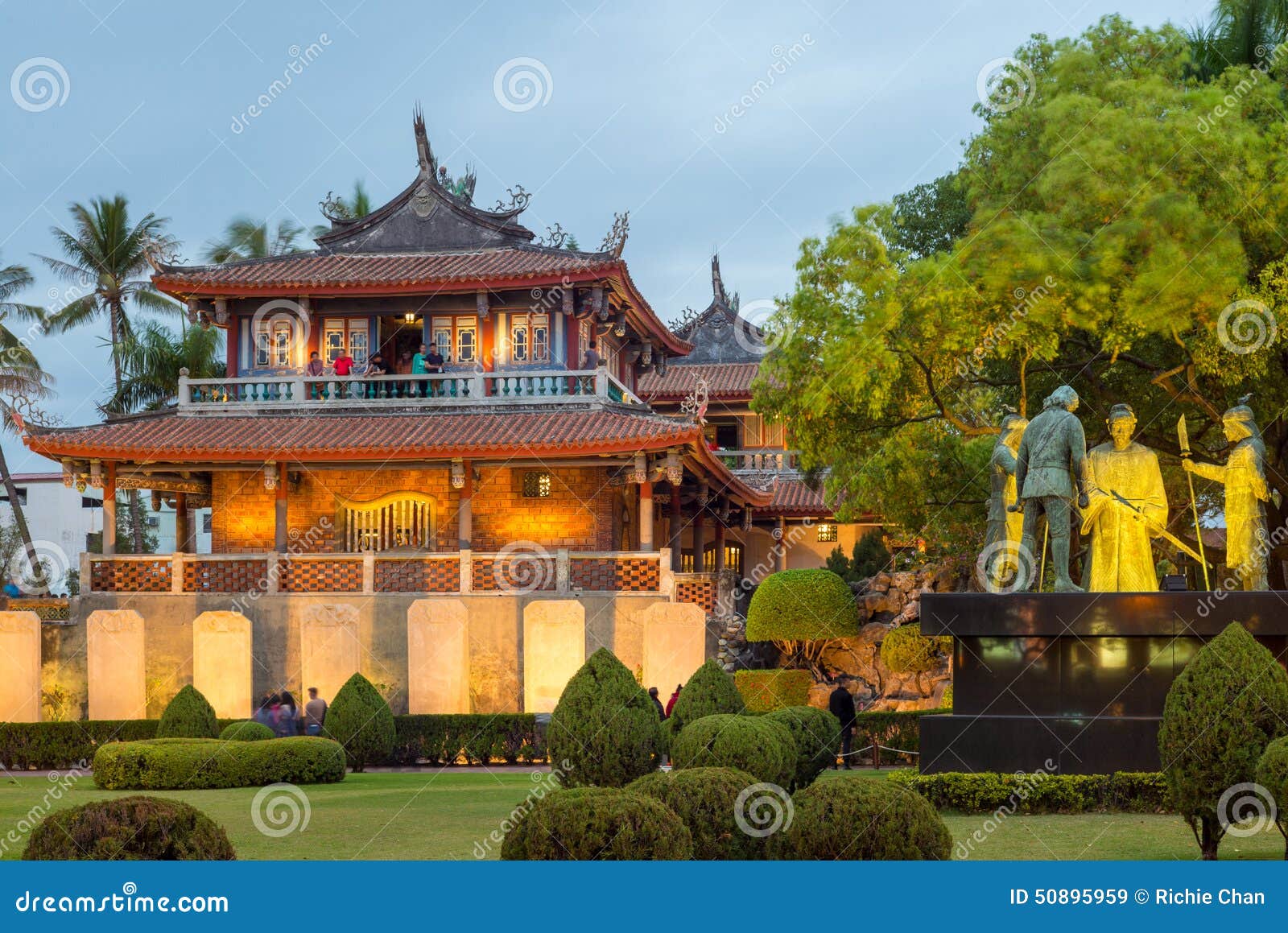 Night View of Chihkan Tower Stock Image - Image of historic, asian ...