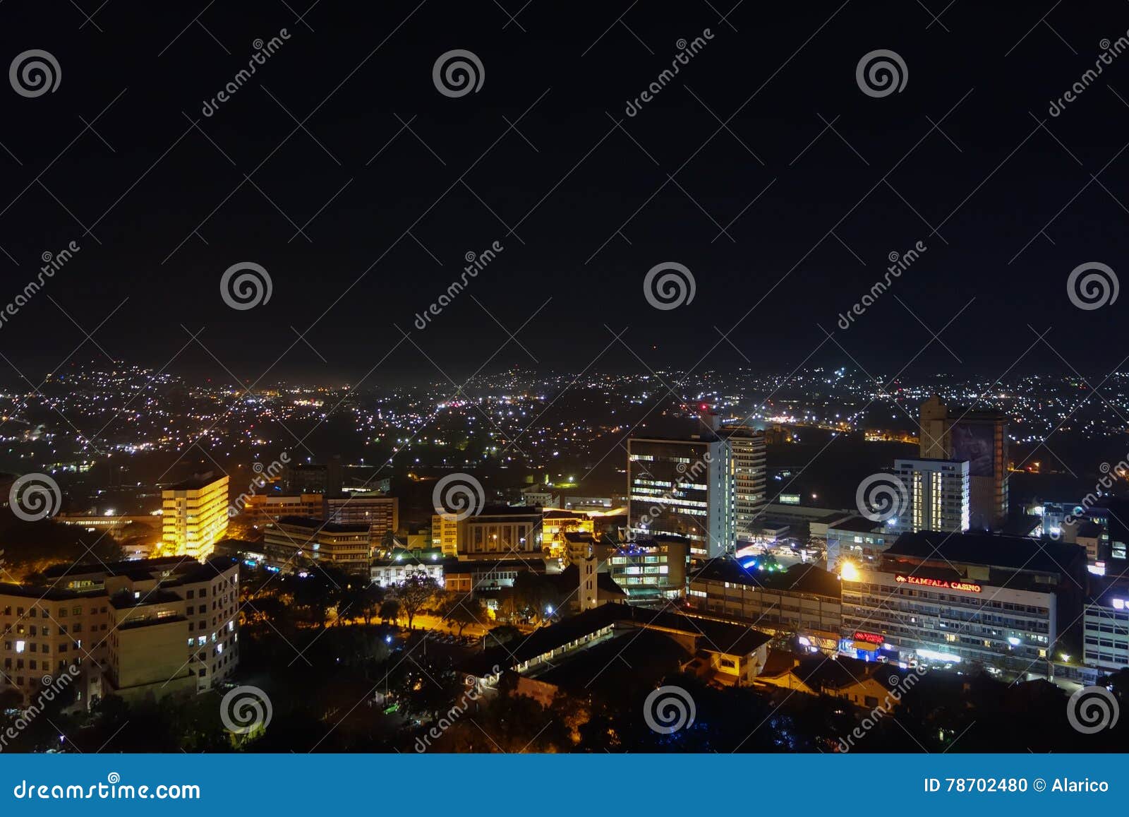 Night View of the City of Kampala Editorial Image - Image of uganda ...