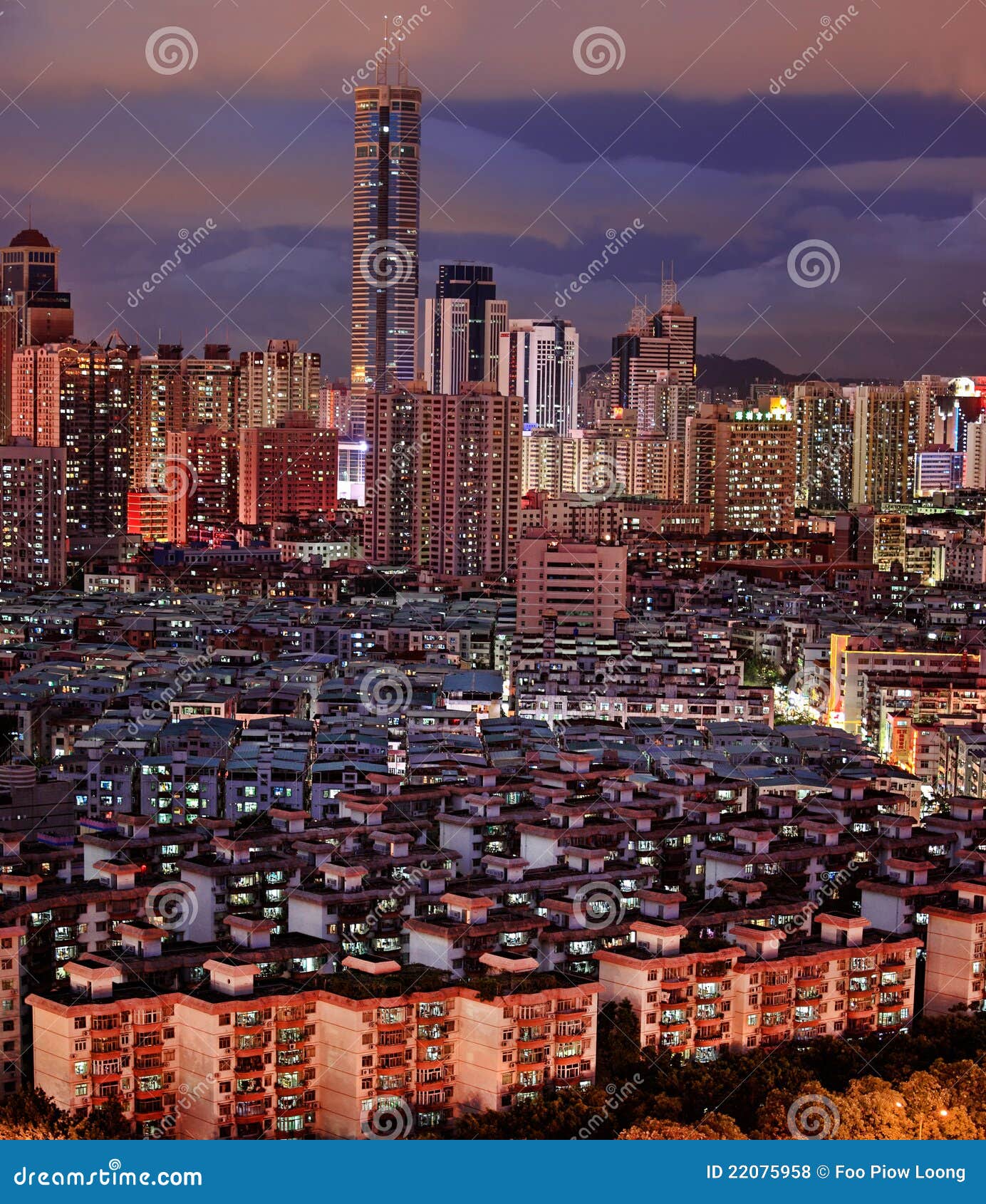 Night View of City Landscape in Shenzhen China Stock Photo - Image of ...