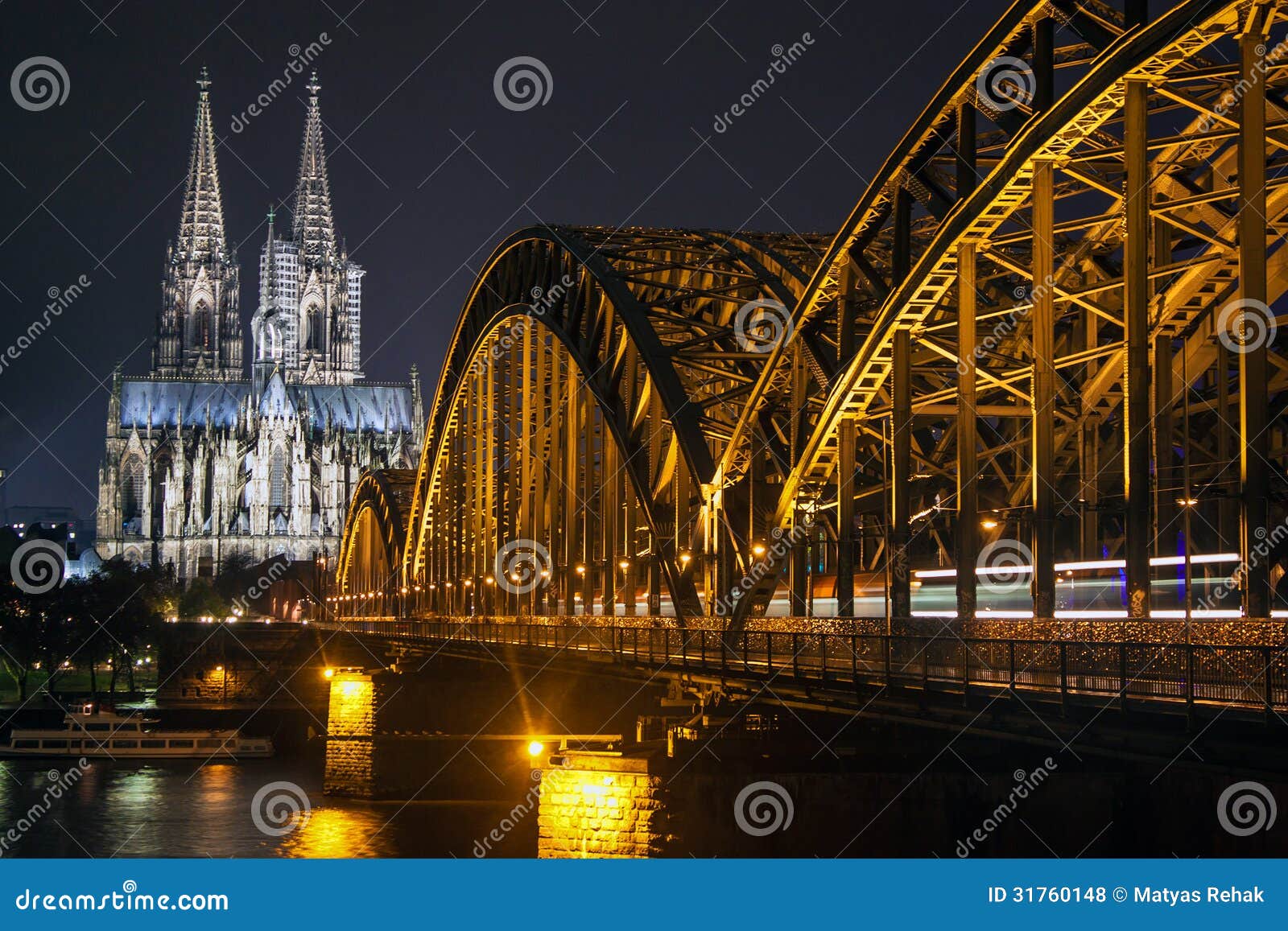 Night view of Cologne stock photo. Image of german, cathedral - 31760148