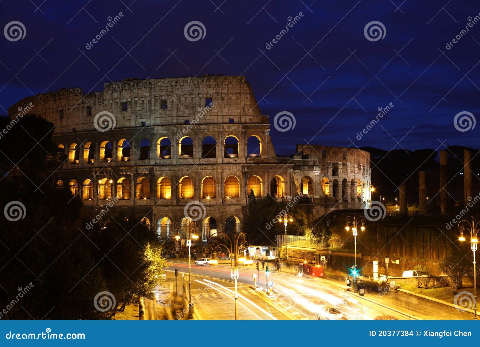 Night view of Colosseum stock photo. Image of light, ancient - 20377384