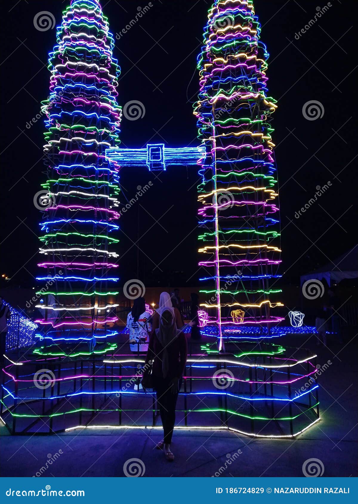 Night View with Colourful Environment Editorial Stock Image - Image of ...